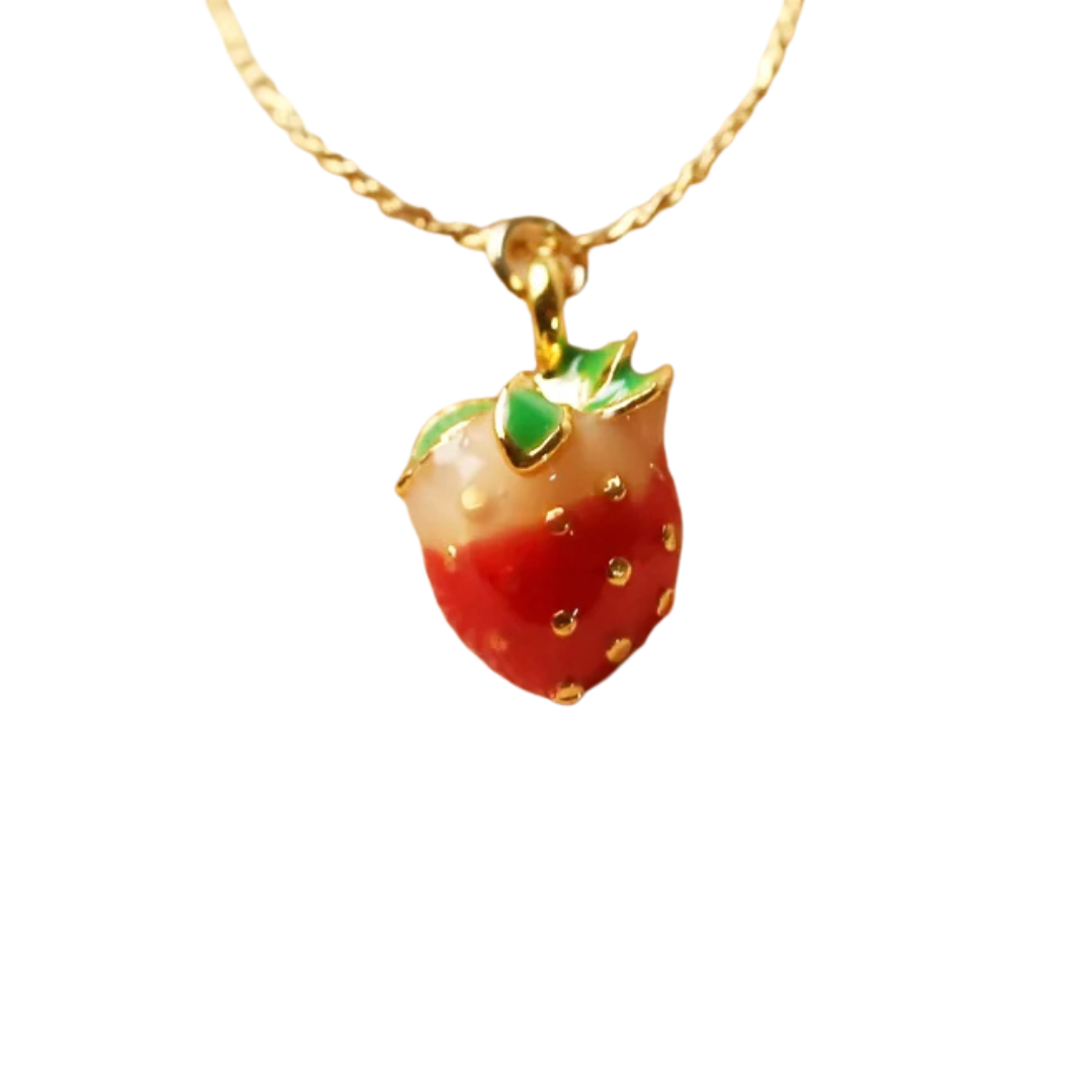 Lisa Angel Strawberry Pendant Necklace in Gold – The Shoe Station